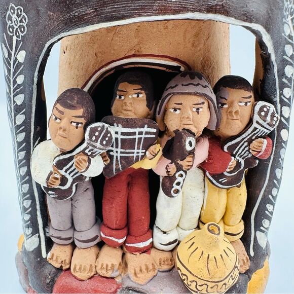 Art | Peruvian Redware Hand Painted Clay Folk Art Mission Cathedral 2 ...